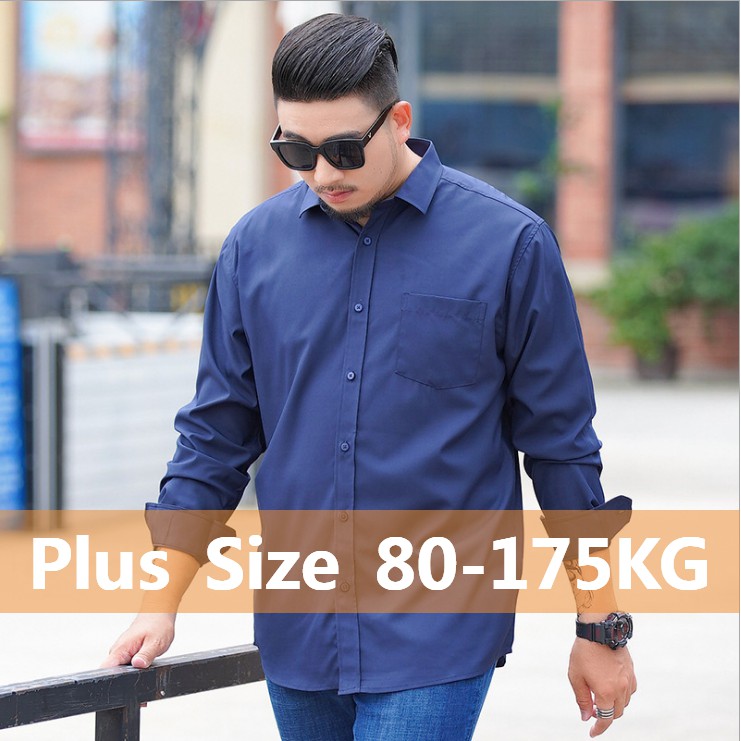 【Plus Size】Men XXL-10XL Big Size Long Sleeve Stretch Formal Business ...