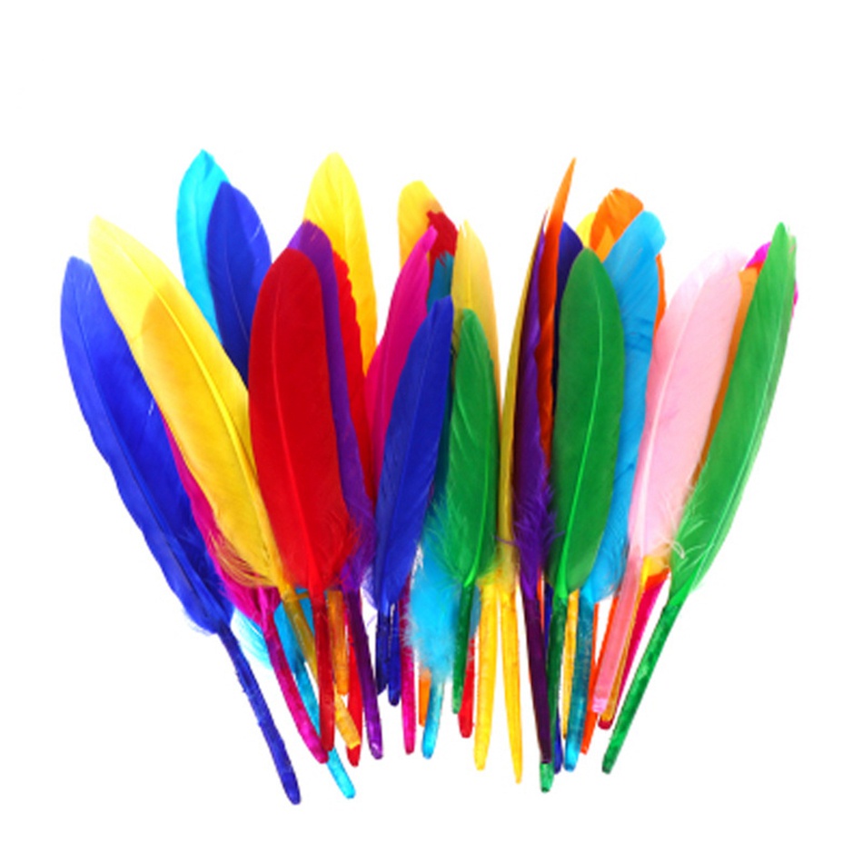 20Pcs Colored Feathers Crafts DIY Goose Feathers Plume Party Wedding ...
