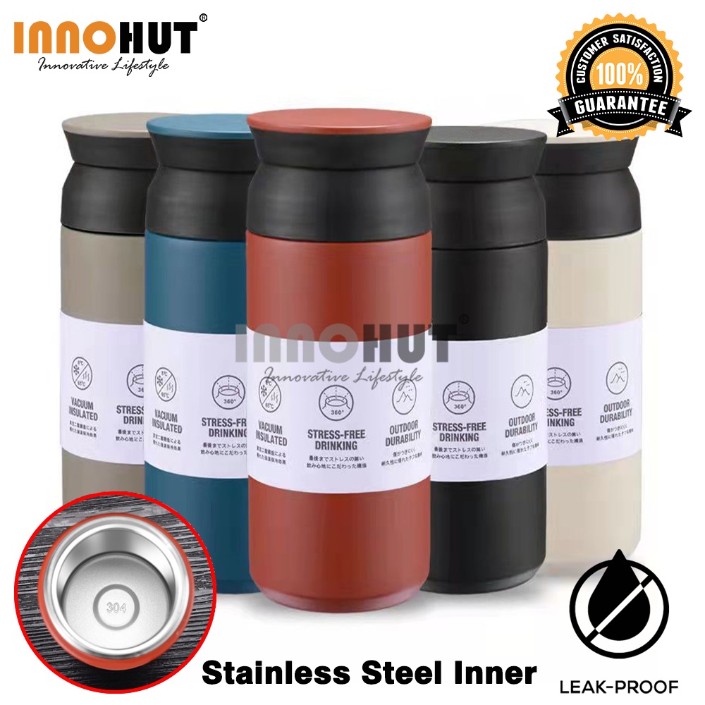 500ML Insulated Thermos Water Bottle Thermal Flask Wide Mouth Opening ...