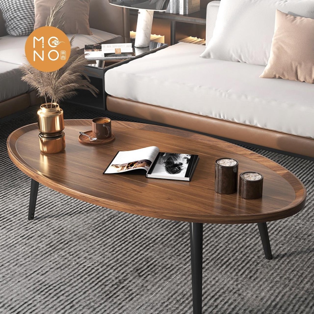 MONO🌳 Modern Nordic Coffee Table Lifestyle Tea Table with Walnut Pattern For Livingroom Bedroom ...