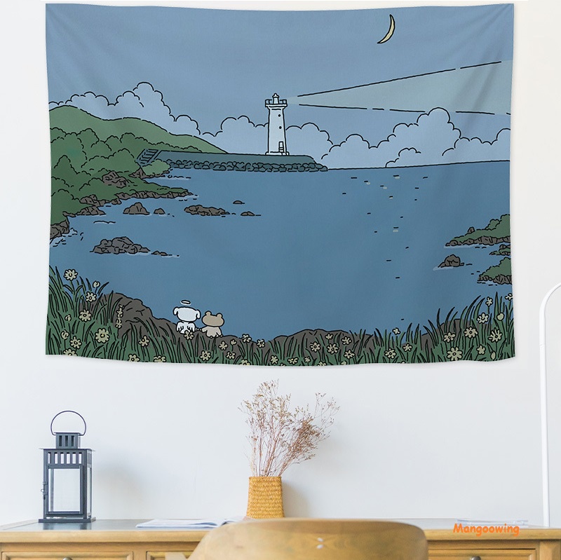 Custom Tapestry Cartoon Cute Wall Hanging Cloth Home Decoration Thicken ...