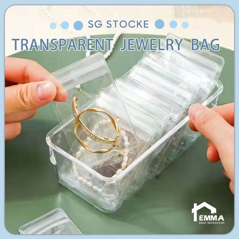 SG Transparent Small Ziplock Plastic Bags Transparent Jewelry PVC ...