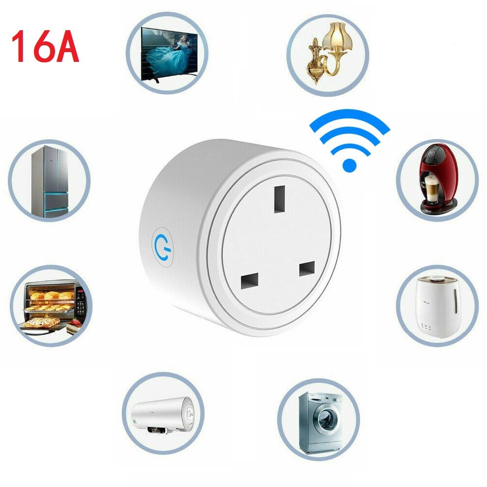 16A smart socket UK Plug Smart WIFI Plug Socket Power Switch APP Remote ...