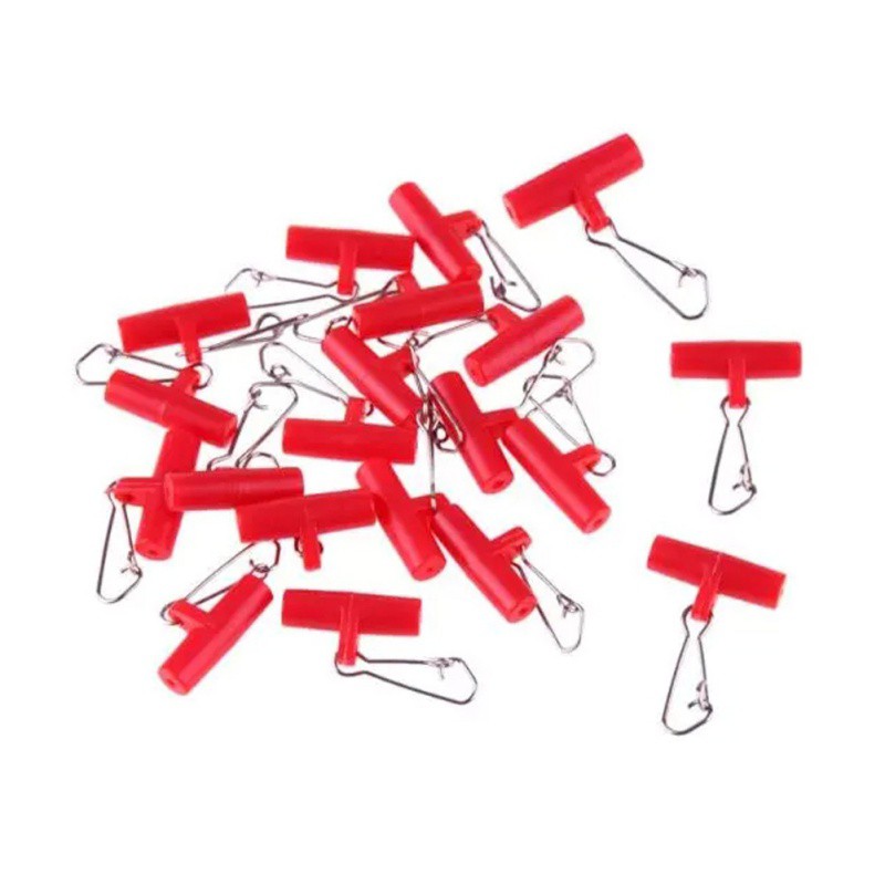 20pc Fishing Terminal Tackle Fishing Rig Sinker Holder Clip Snap Weight ...
