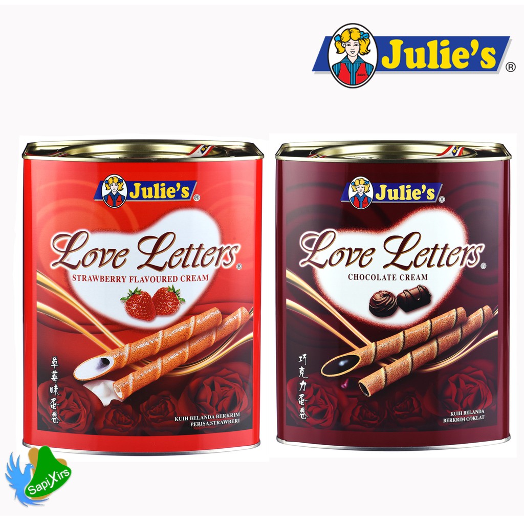 Julie’s Love Letters Chocolate & Strawberry Cream Biscuit | Biskut Love ...