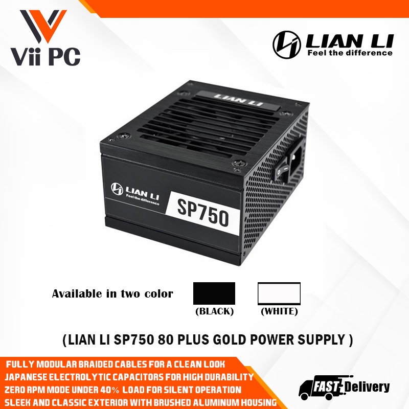 LIAN LI SP750 80 Plus Gold Efficiency 750W Fully Modular Power Supply ...