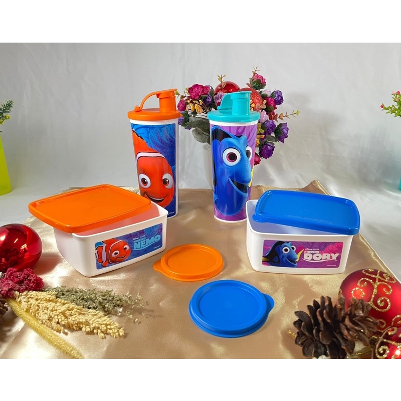 tupperware disney dory size lunch box 500ml+ bottle 470ml | Shopee ...