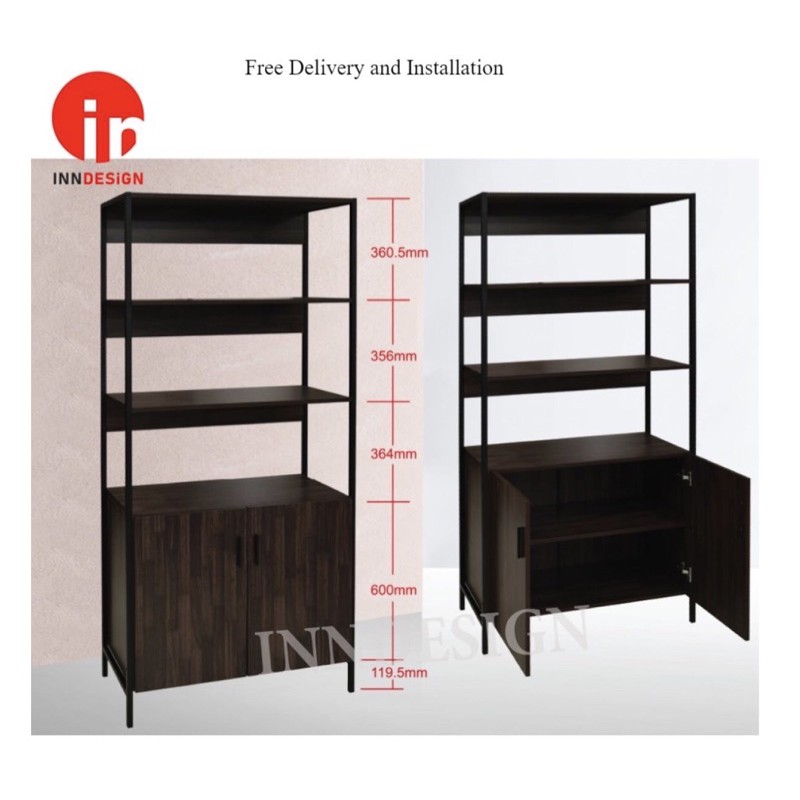 TA-0016 Bookshelf / Bookcase With Metal Leg (Free Delivery and ...