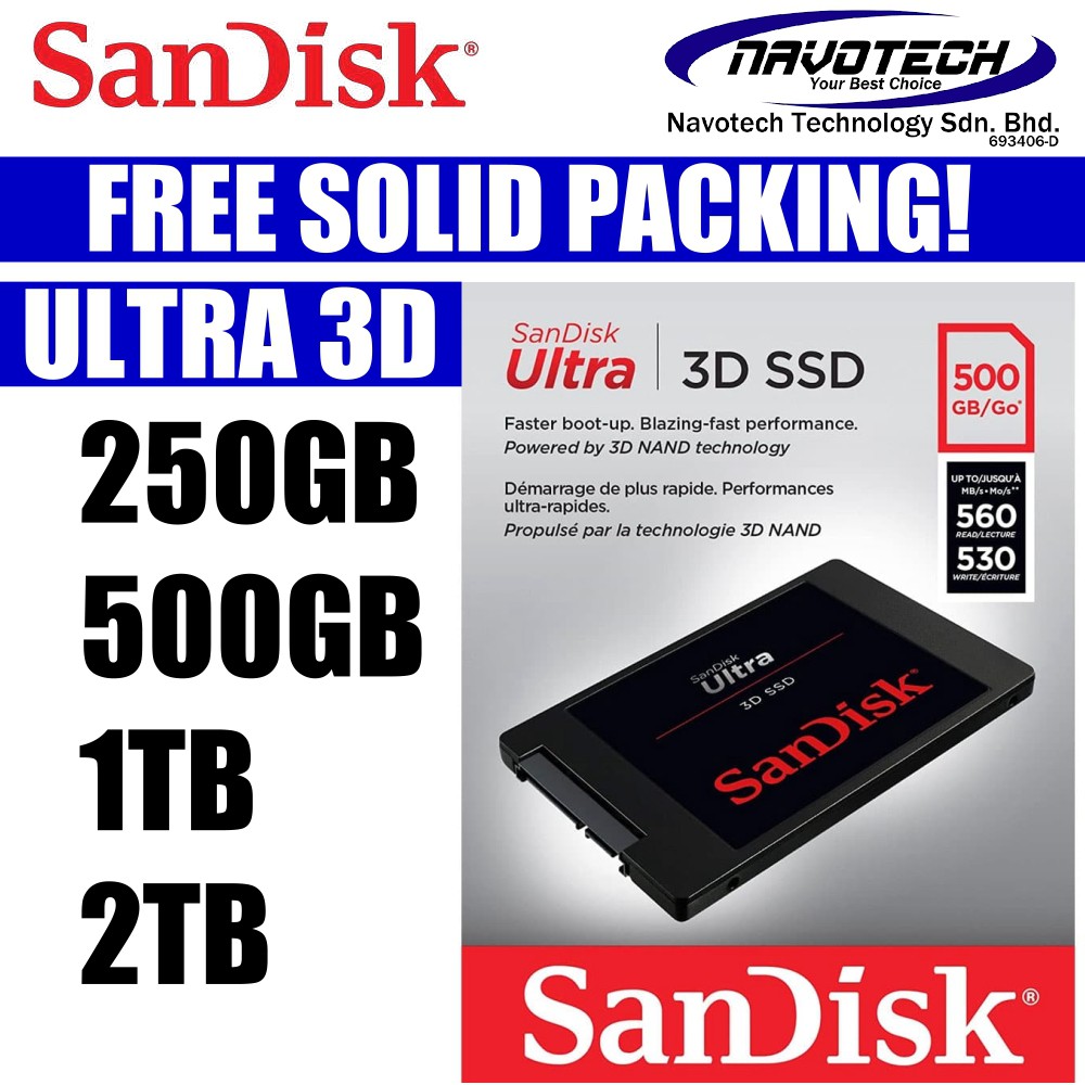 SanDisk SSD Ultra 3D Nand SATA Solid State Drive Max. 560MB/s (2.5"/1TB ...