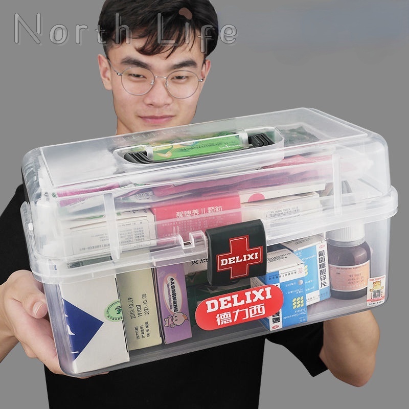 Portable Multi-layer Medicine Box Transparent Medical Storage Box ...