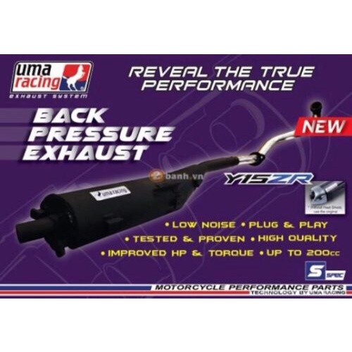 Motorcycle UMA RACING Y15ZR/RS150 TRU/BACK PRESSURE EXHAUST | Shopee ...