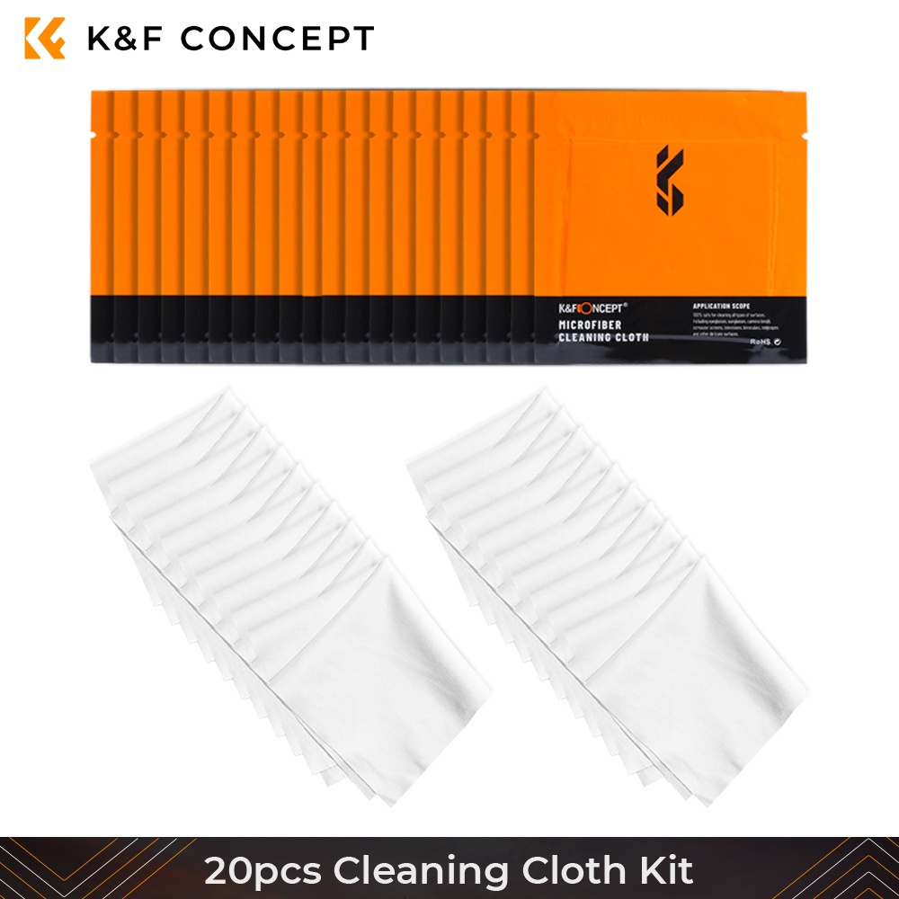 K&F Concept 20pcs Action Camera Lens Phone Monitor Microfiber Cleaning ...