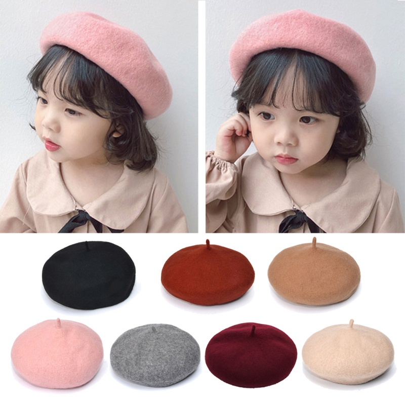 blg Baby Girls Beret Hat Solid Color Vintage Beret Beanie Cap Bonnet ...