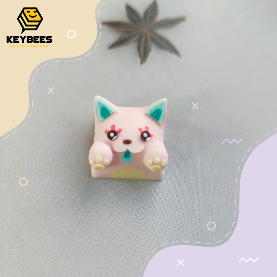 Artisan Keycap - Bongo Cat V2 handmade resin mechanical keyboard ...