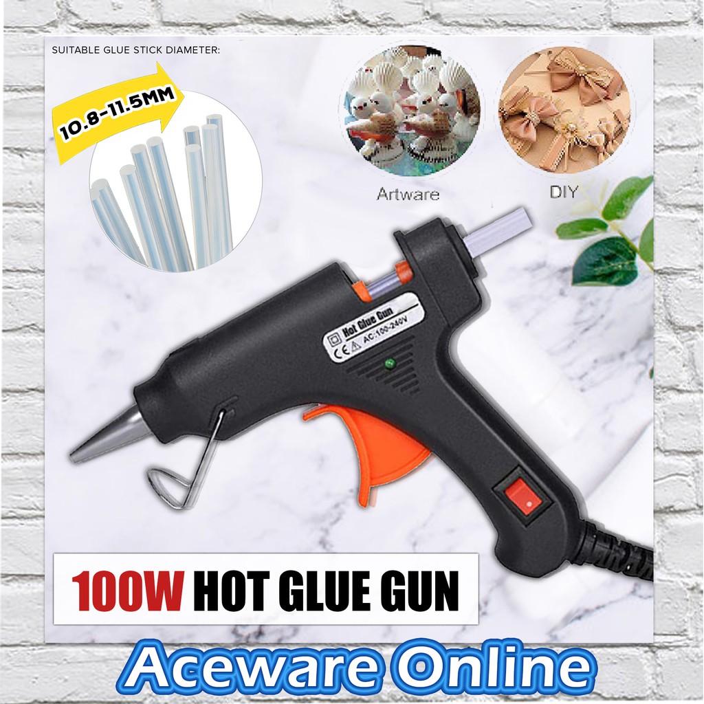 100W HEAVY DUTY GLUE GUN / ADD ON 20PCS GLUE GUN STICK HOME DIY HOT ...