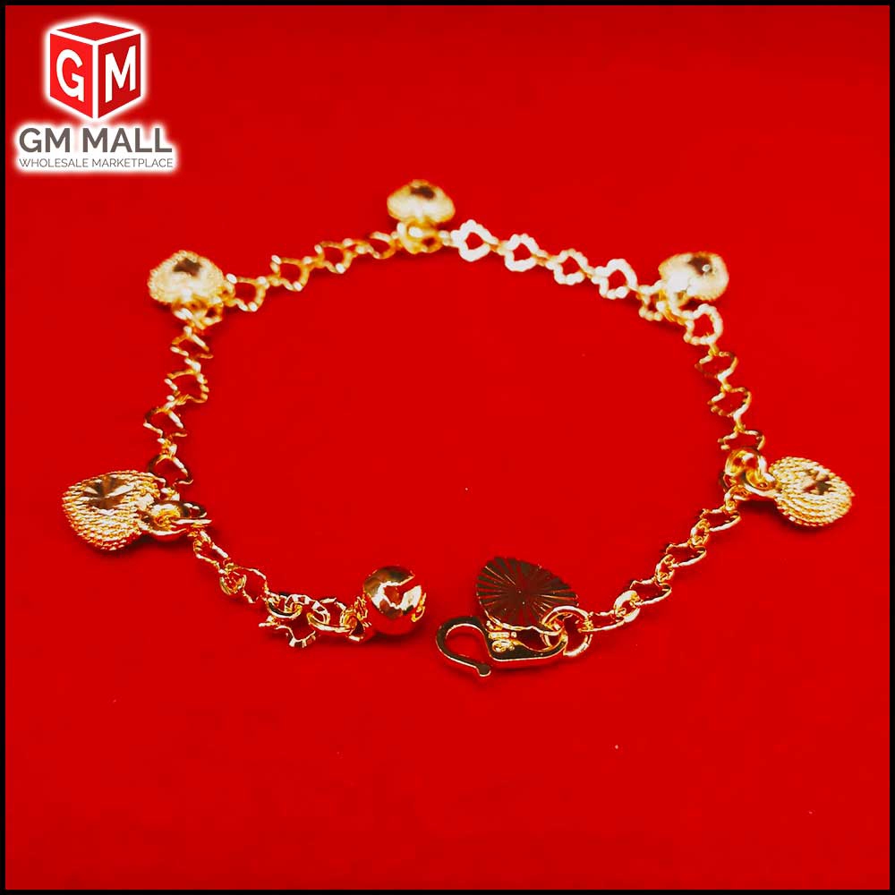 Stamp 916 Gold Bangkok Gold Korea GM Mall - Thin Love Hand Chain + Love ...