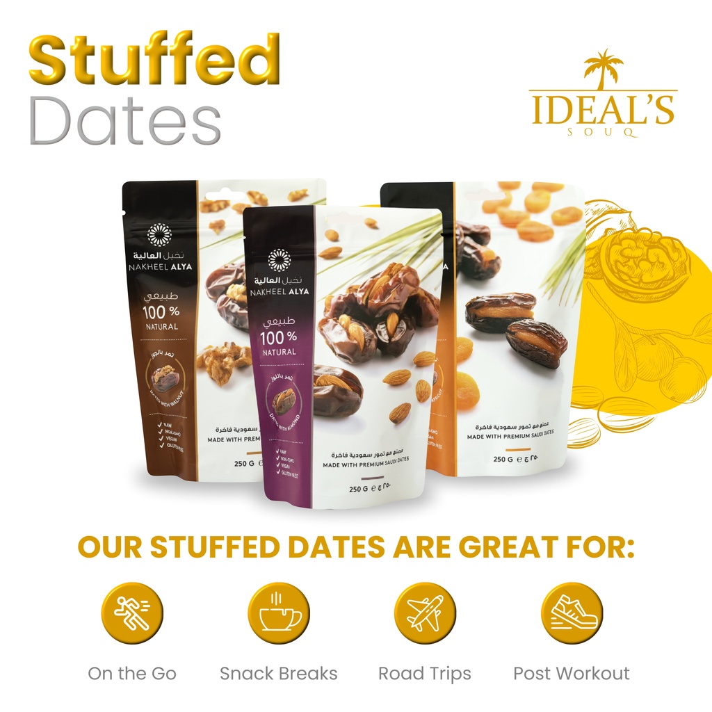 (Halal) Stuffed Dates | Almond - Walnut - Apricot (Expiry 2026 ...