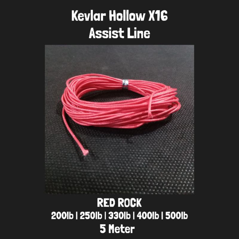 Kevlar Hollow X16 Assist Line Red Rock 200lb - 500lb | Shopee Singapore