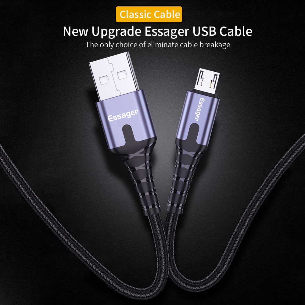 Essager Fast Charging LED Micro USB Cable 3A Data Wire Cord Microusb ...