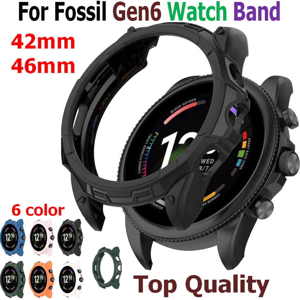 Case For Fossil Gen6 42mm 44mm Watch Band Screen Protectors Case Cover ...