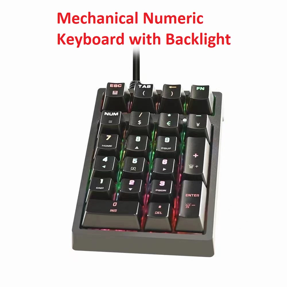 Numeric Keyboard Mechanical Backlight RGB USB Mechanic Keypad Numpad ...