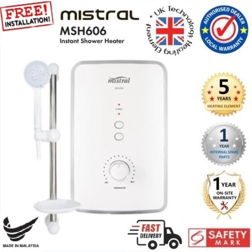 Mistral Instant Shower Heater MSH606 with FREE INSTALLATION | Shopee ...