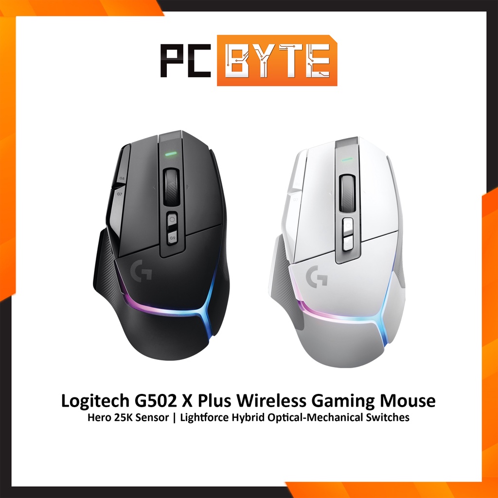 Logitech G502 X Plus Wireless Gaming Mouse (Hero 25K Sensor ...