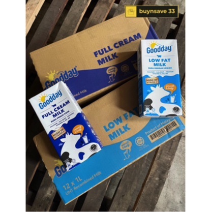 Goodday Full Cream/Low Fat UHT Milk (1LT X 12) Carton | Shopee Singapore
