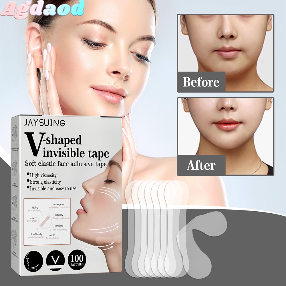 Agdoad 100Pcs Invisible V-Shaped Face Lift Waterproof Transparent ...