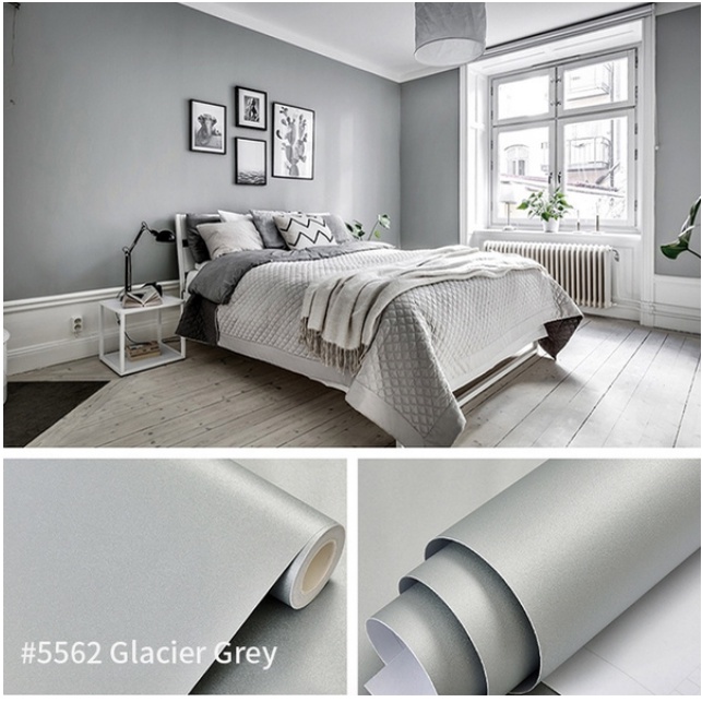 60CM*5M Wallpaper Roll Self Adhesive Home Decor Wall Paper Modern Grey ...