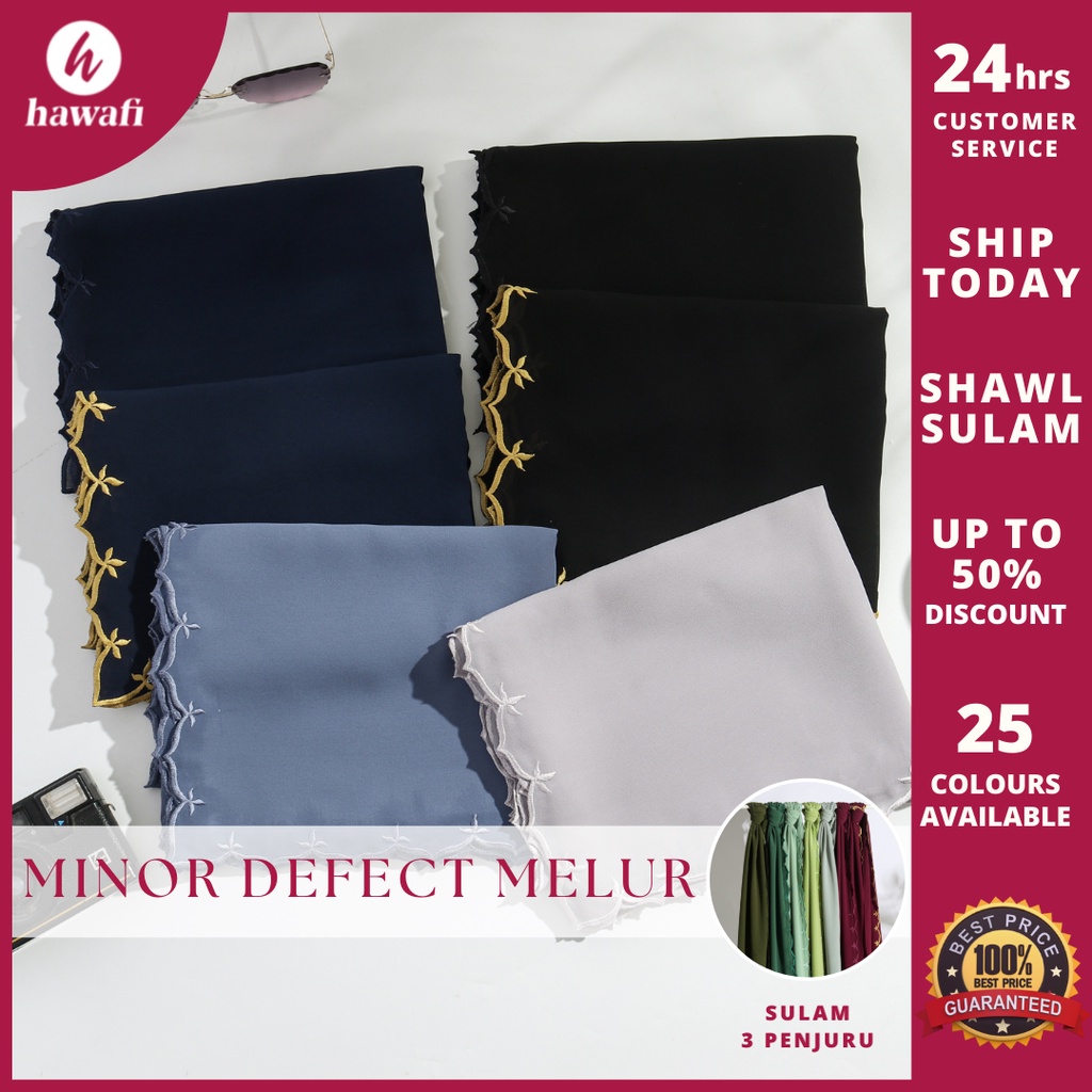 SHAWL SULAM MELUR / SHAWL SULAM BIKU KLASIK / VEIL SULAM NIKAH | Shopee ...
