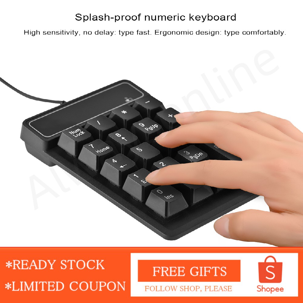 [READY STOCK] USB Wired 19 Keys Numeric Keypad Number Pad for PC ...