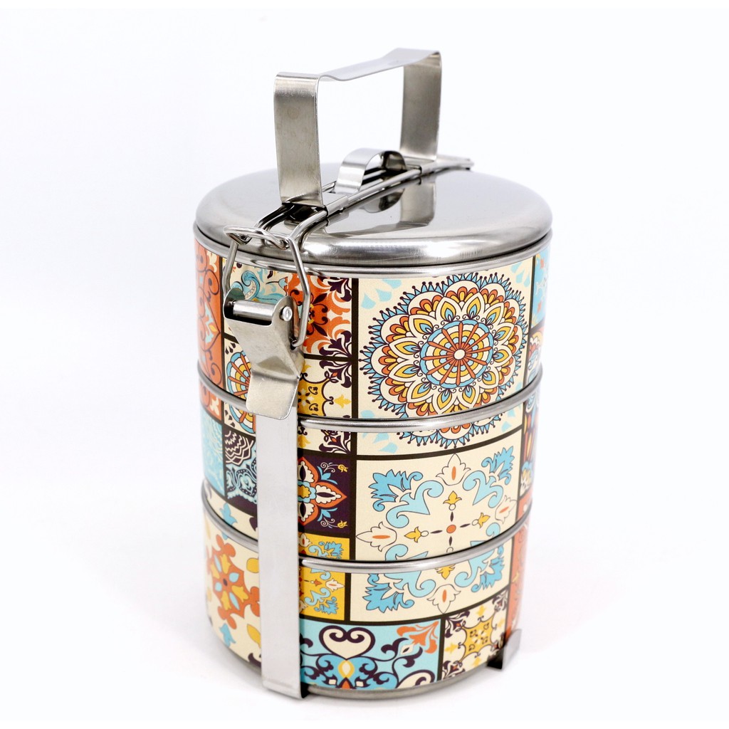 FREE ADD NAME-BDARI 304 Tiffin Carrier|14cm|Premium Variant|3-Tier ...