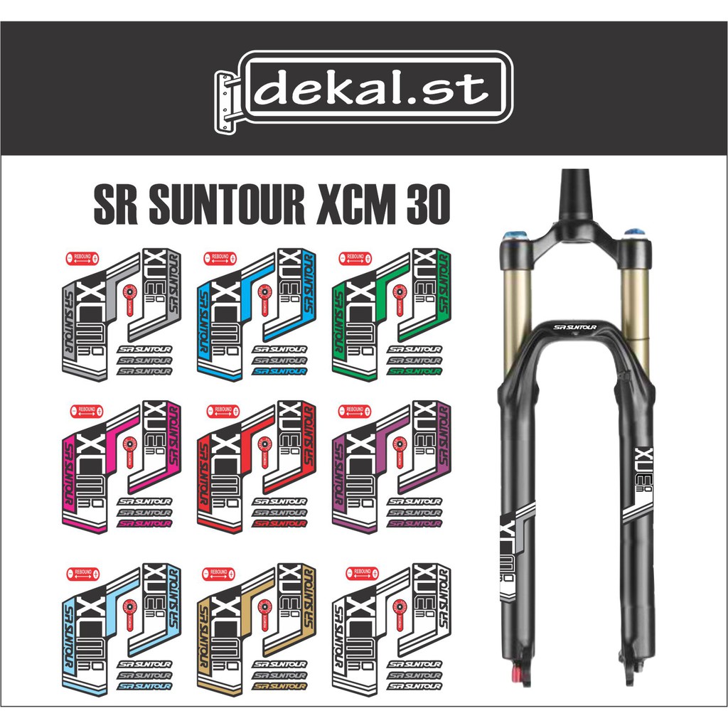 SR Suntour xcm 30 ( Fork Decals / Bike sticker fork with gloss laminate ...