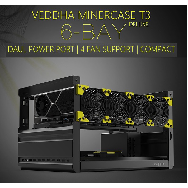 Veddha Minercase T3 - 6 GPU Aluminum Mining Rig Open Air Frame | Shopee ...