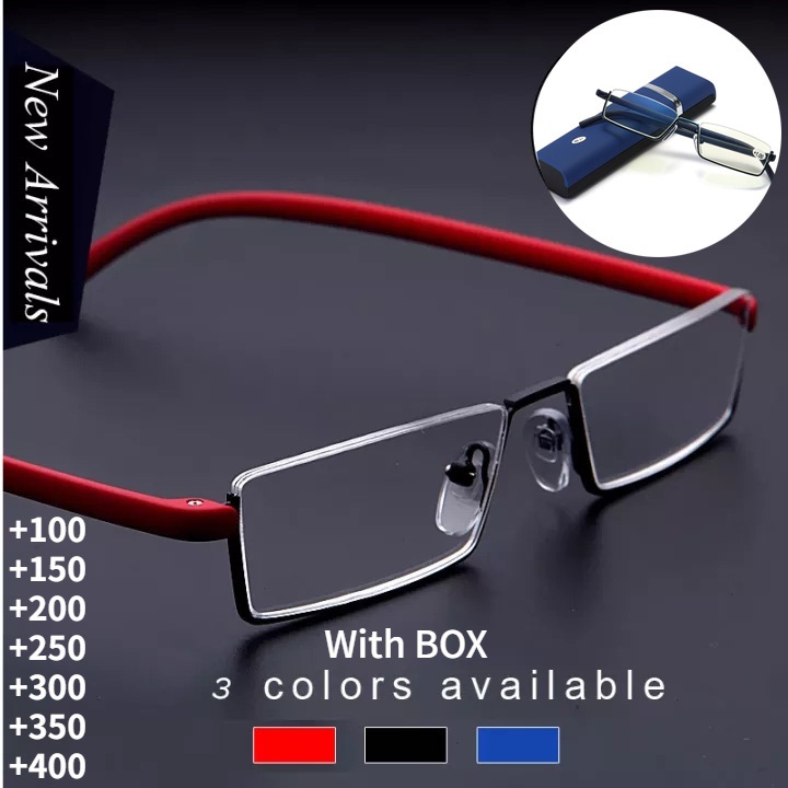 TR90 Reading Glasses Womens Men Eyeglasses For Far Sighted Half Frame ...