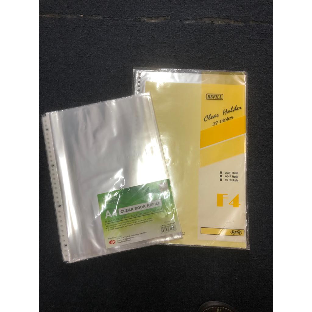 Refill Pack Clear Holder / Book / Folder / File A4 20's & F4 10's ...