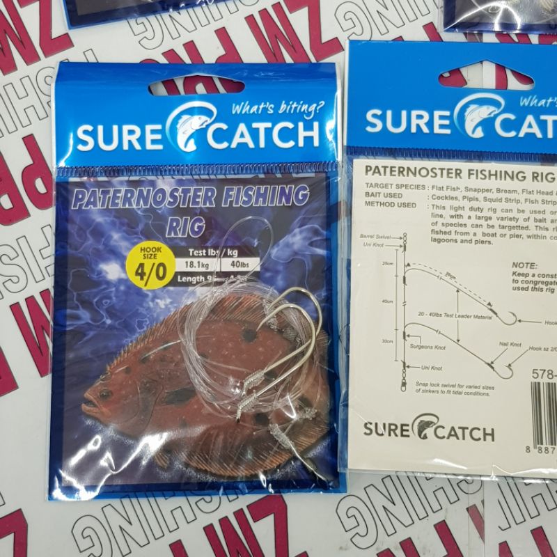 5 PACK Perambut 2 mata SureCatch Paternoster Fishing Rig with double ...