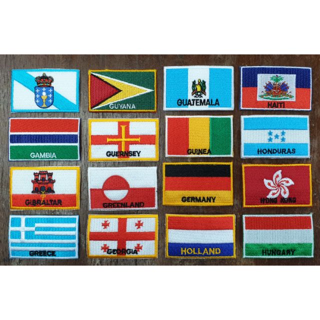Iron On Embroidery Country flag (Bendera Huruf G,H) | Shopee Singapore