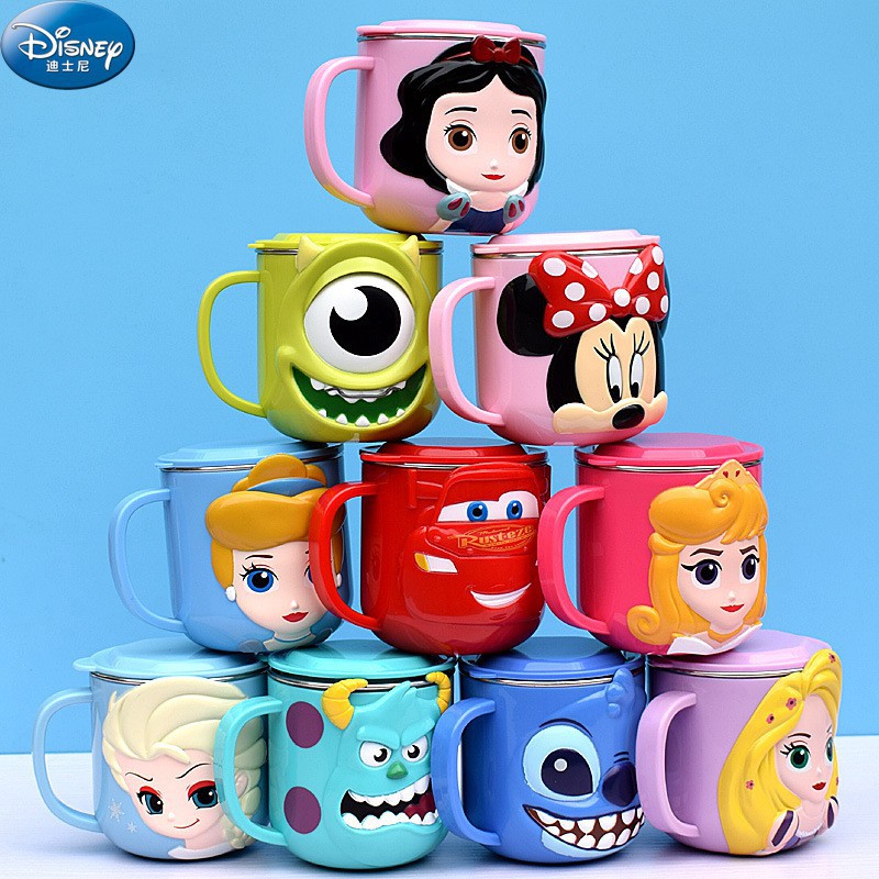 Disney Stainless Steel Cup with Lid 3D High-quality Cartoon Learning ...