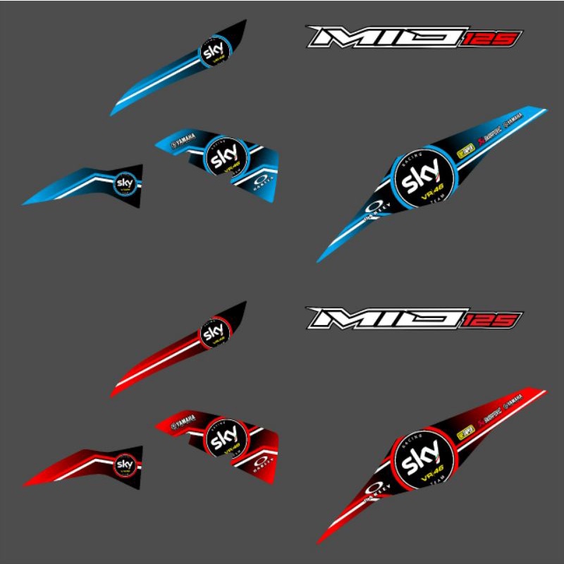 Striping variations of mio m3 mio z sky trim stickers ANTI FADE ...