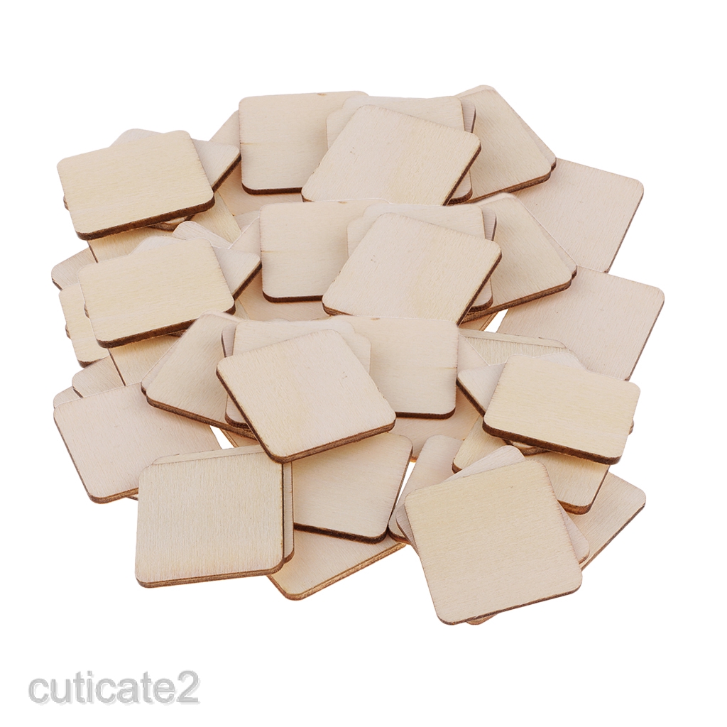 100X Wooden Square/Rectangle Shape Coaster Plain Blank Plaque DIY ...
