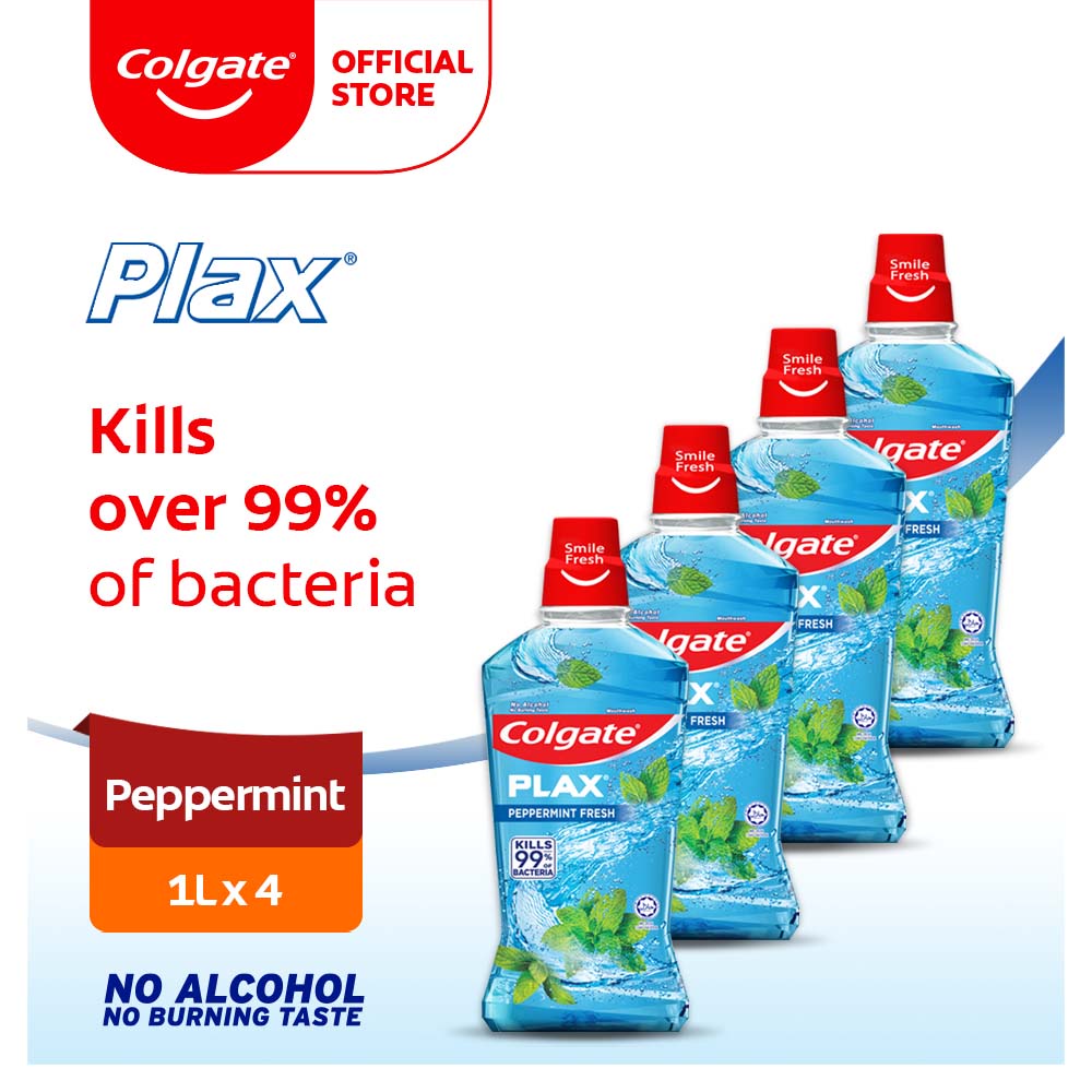 Colgate Plax Assorted/ Peppermint/ Fresh Tea Mouthwash 1L [Bundle of 4 ...