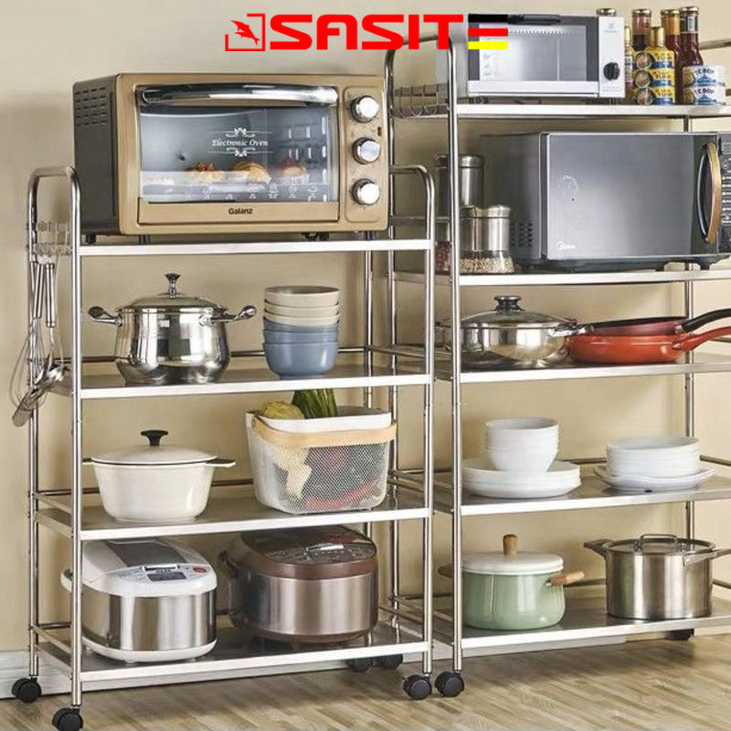 SASIT Anti-Rust Full Stainless Steel Kitchen Trolley Mobile Storage ...
