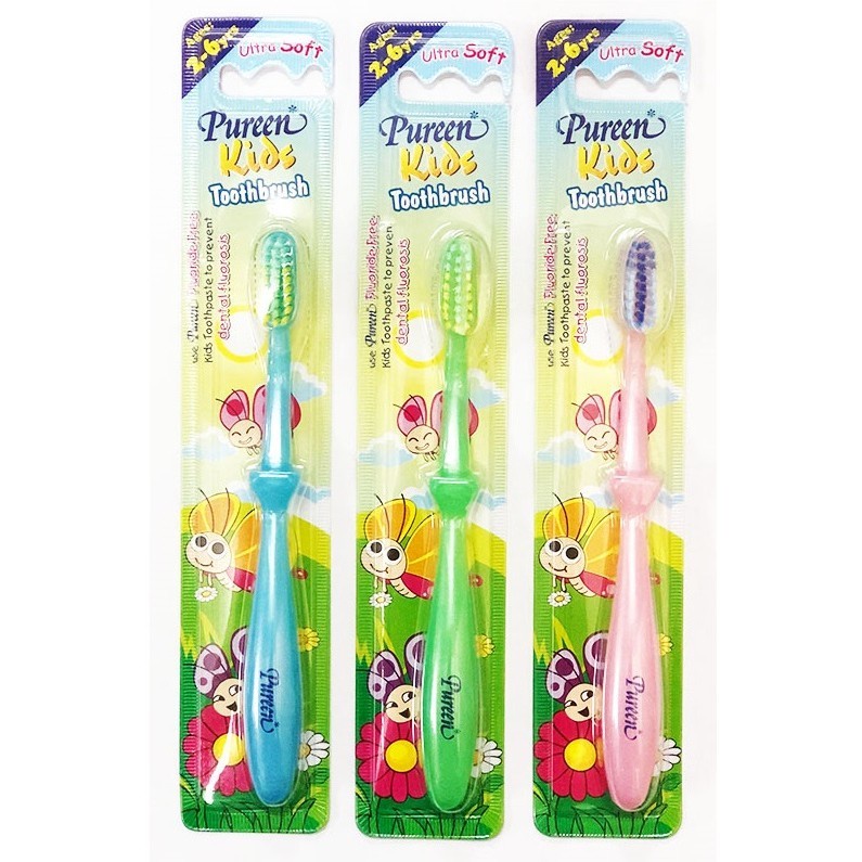 Pureen Kids Toothbrush 2-6 Years - Random Colour Design (1's) | Shopee ...