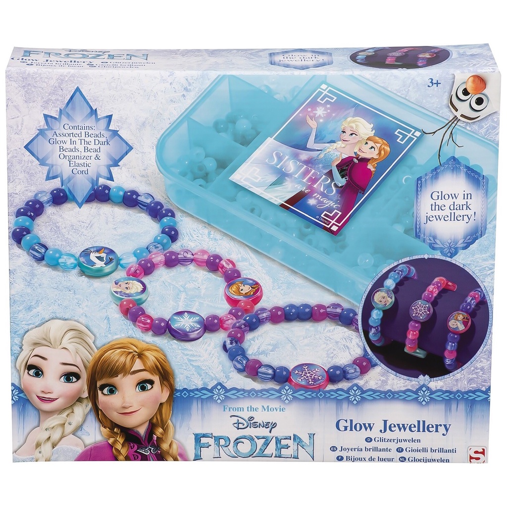 Disney Frozen Kids Crafts Glow Jewellery Anna Elsa Olaf Craft Set ...