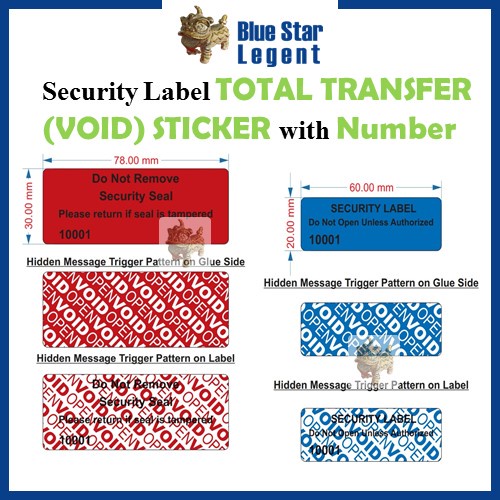 100PCS Security Label Total Transfer ( VOID ) Sticker For Carton Box ...
