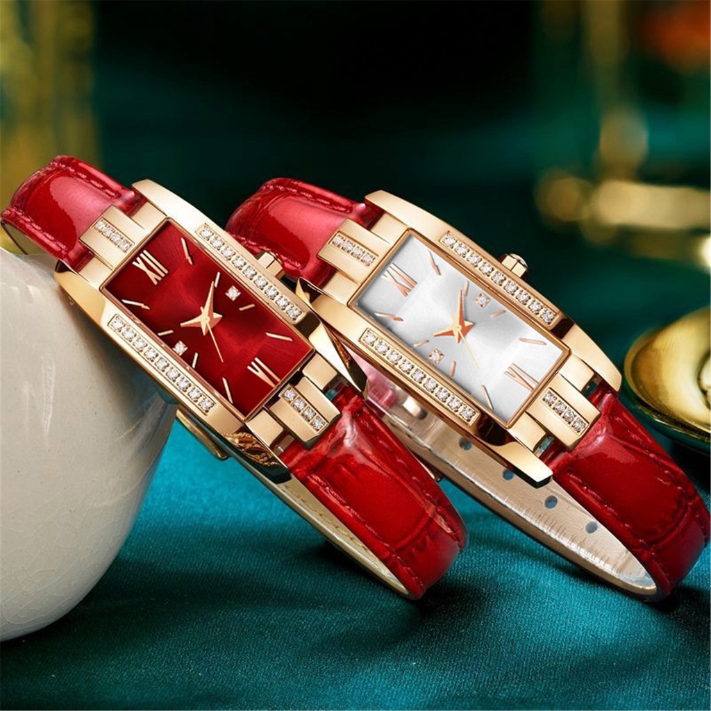 Luxury Square Wrist Watch Inlaid Diamond Quartz Watches Women Jewelry ...