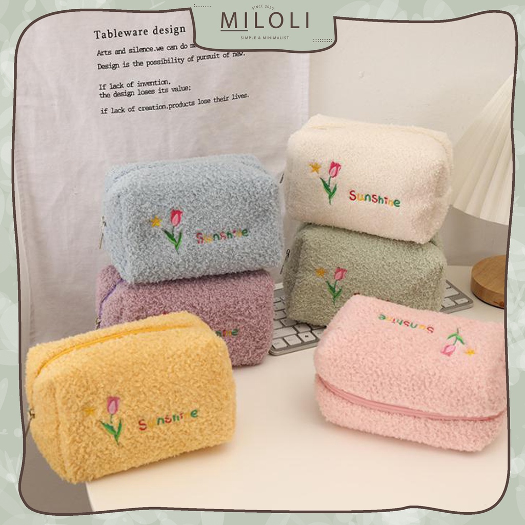 [MILOLI] Minimalist SUNSHINE Feather Pencil Case Aesthetic Soft Korean ...