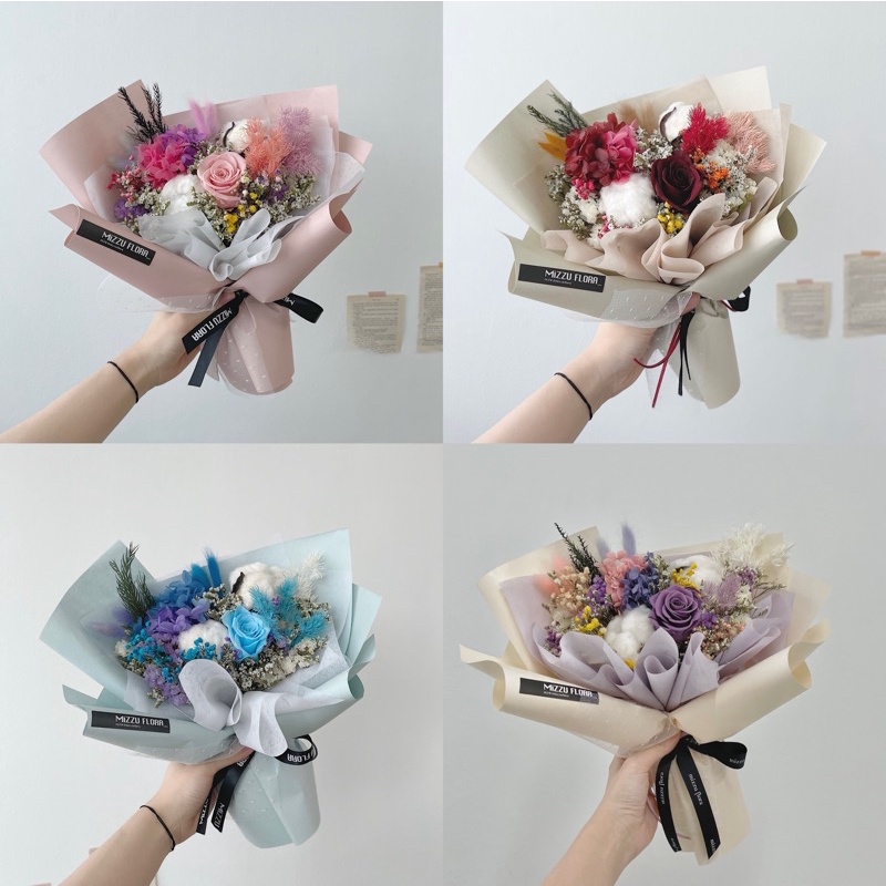 [SG Seller] Preserved Rose Flower Bouquet Valentine’s Day Birthday ...